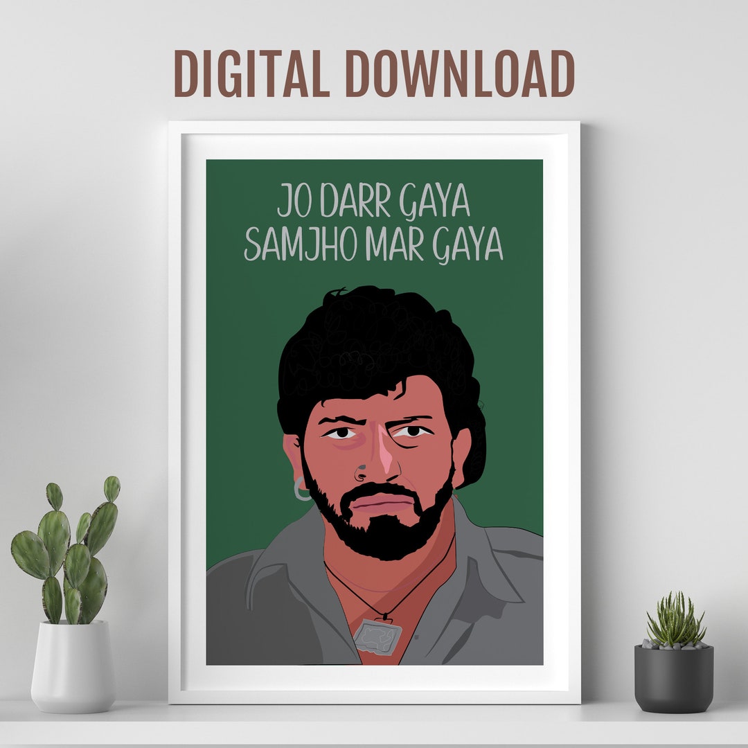 Gabbar Singh, Sholay Movie Poster, Amzad Khan, Desi Wall Art, Bollywood ...