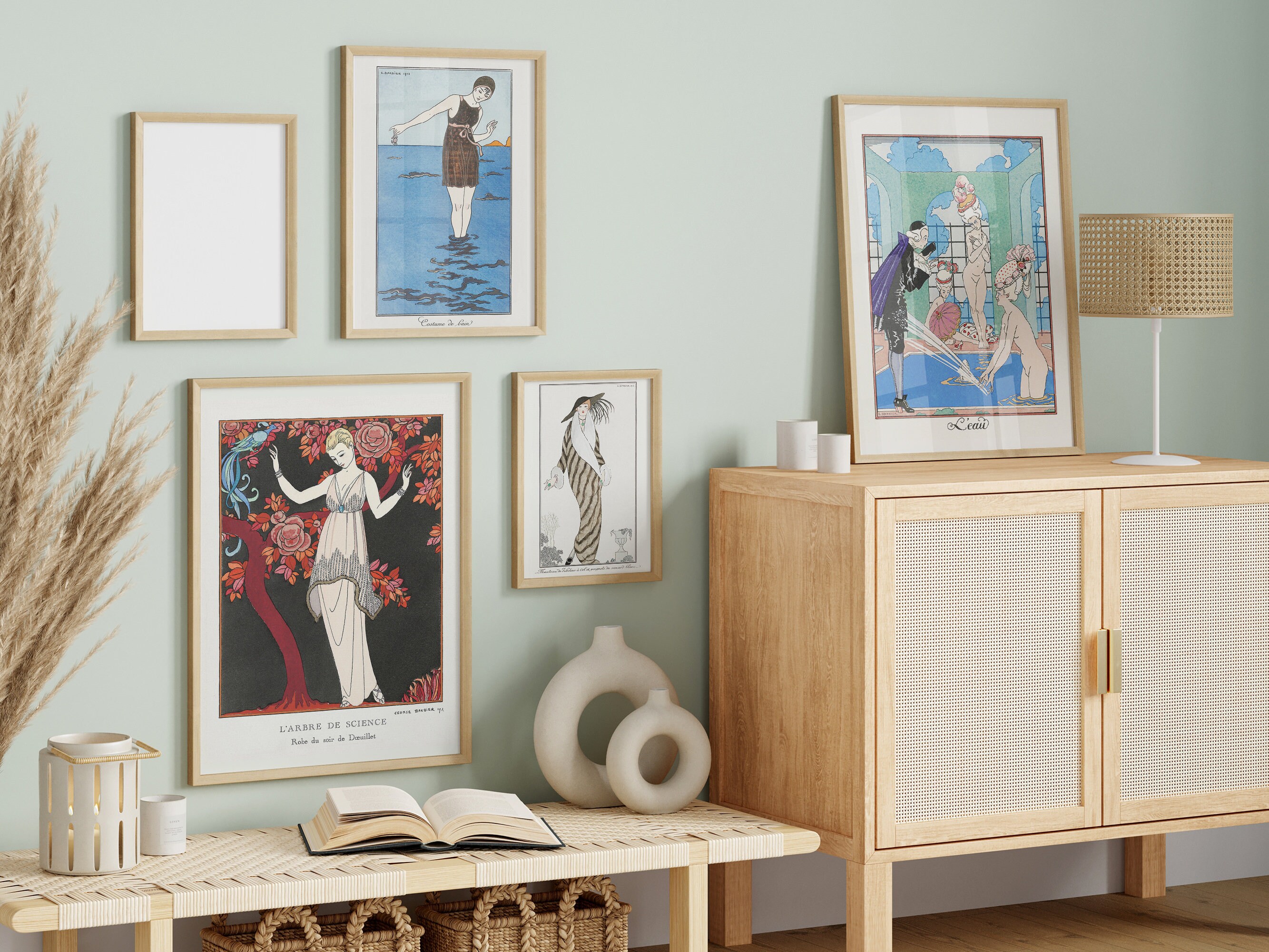 Set of 4 George Barbier Prints Art Deco Prints, Vintage Fashion Prints ...