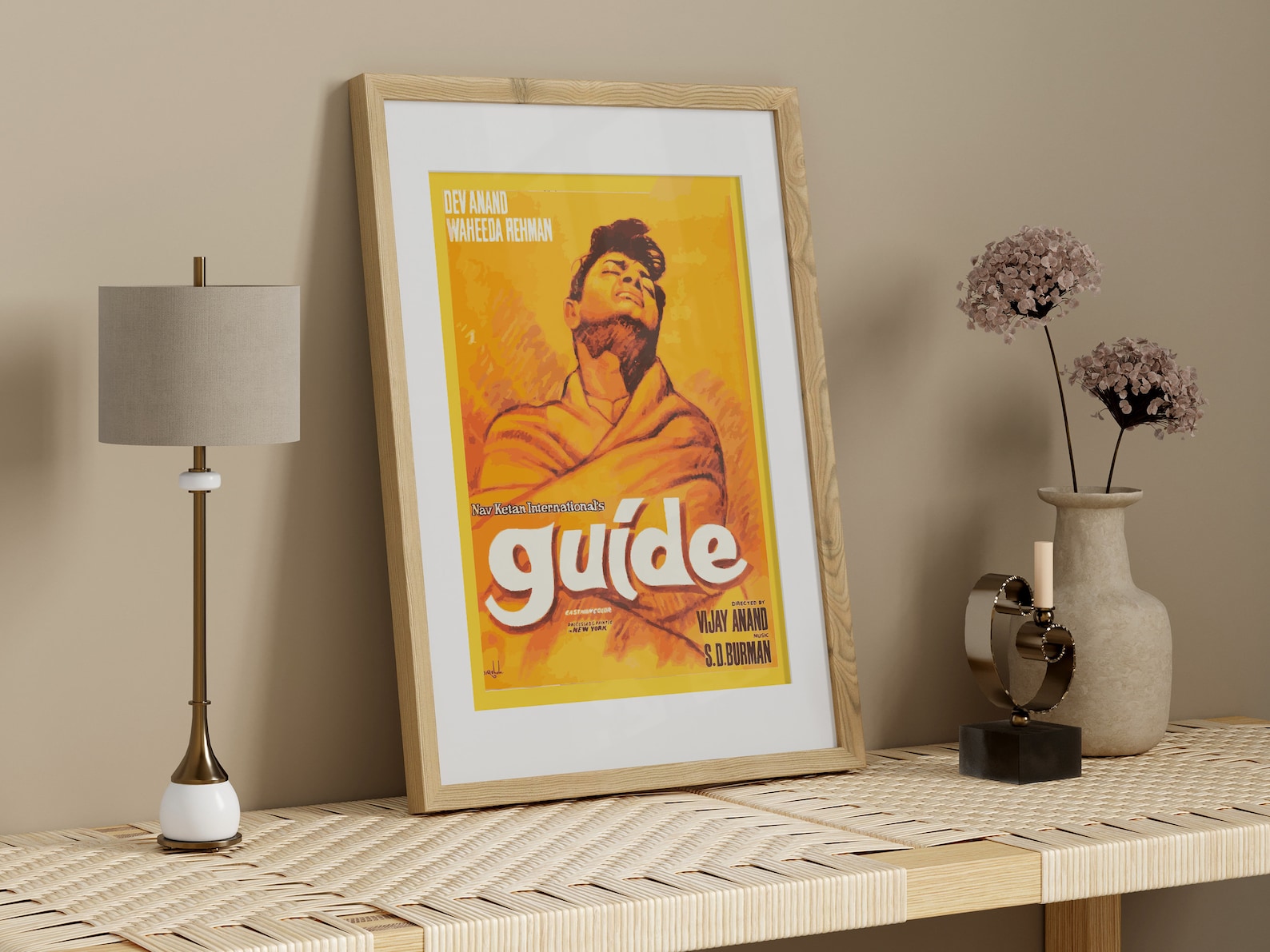 Guide Movie Poster, Desi Wall Art, Bollywood Movie Poster, Retro ...