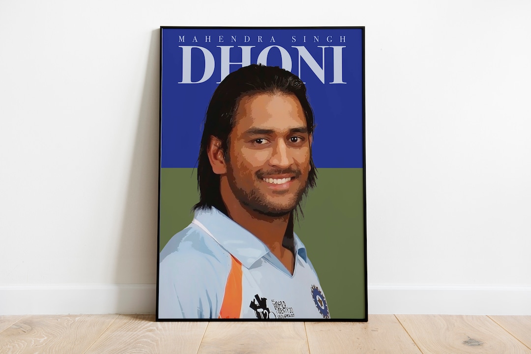 MS Dhoni Cricket Poster, Indian Sports Decor, Gift for Cricket Lover ...