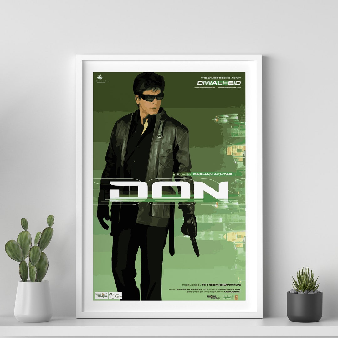 Don Movie Poster, Desi Wall Art, Bollywood Movie Poster, Retro ...