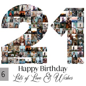 Custom Number Collage Custom Photo Collage Birthday Photo - Etsy