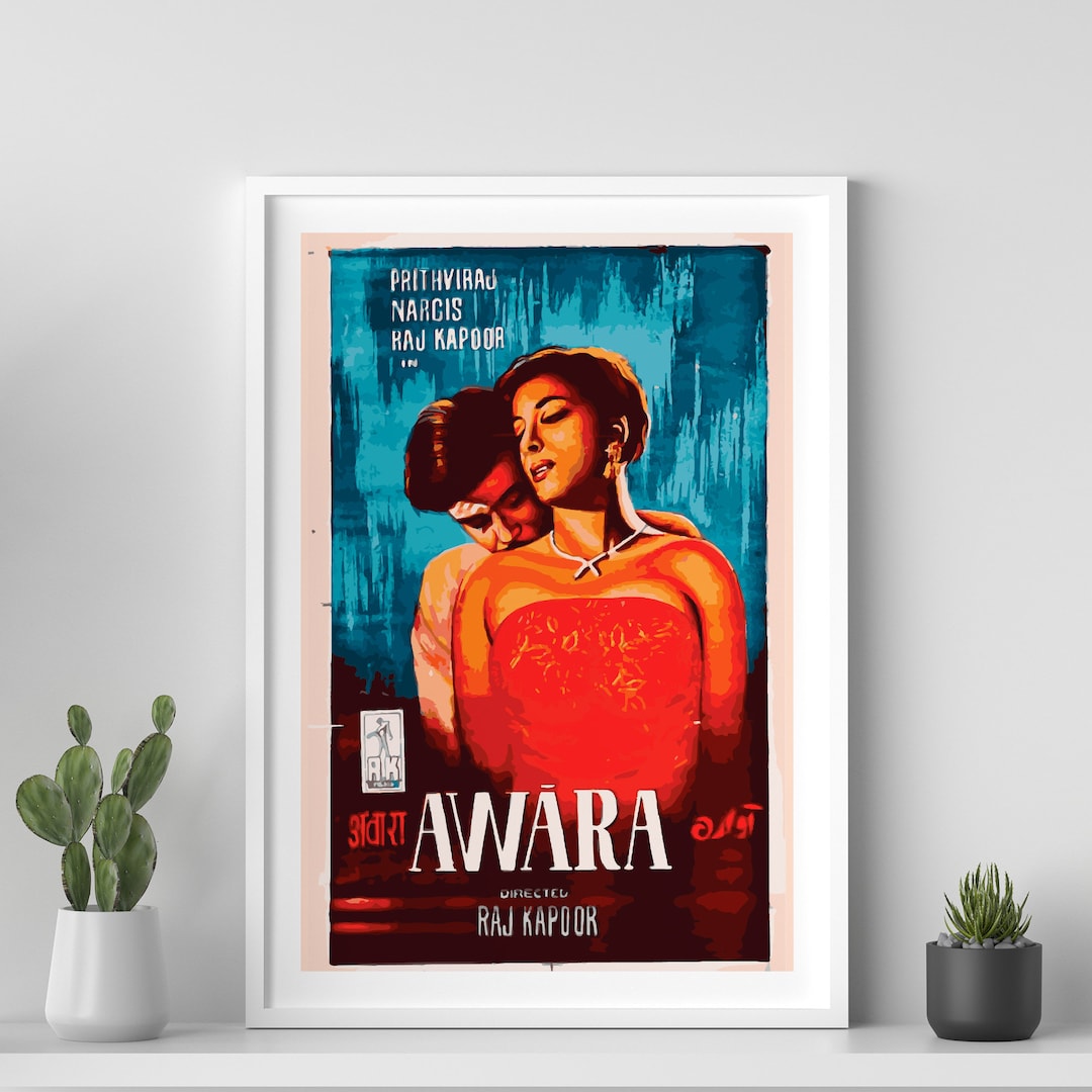 Awara Movie Poster Desi Wall Art Bollywood Movie Poster - Etsy