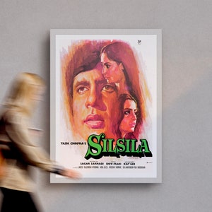Silsila Movie Poster, Desi Wall Art, Bollywood Movie Poster, Retro ...