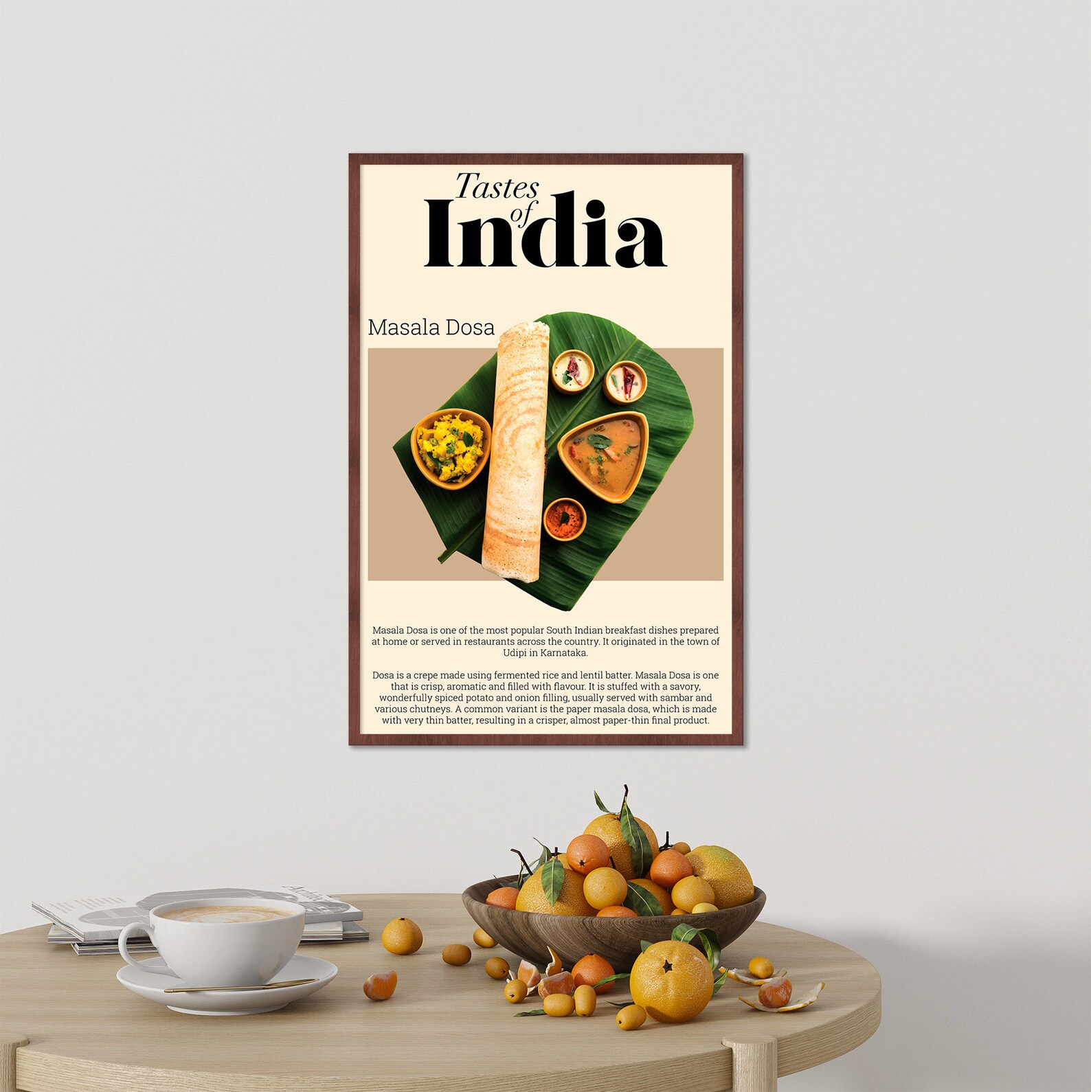 Buy Masala Dosa Poster, Desi South Indian Food Art, Asian Food Art ...
