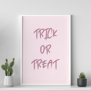 Pink Halloween Decor, Set of 8 Halloween Prints, Pink Halloween, Pastel ...