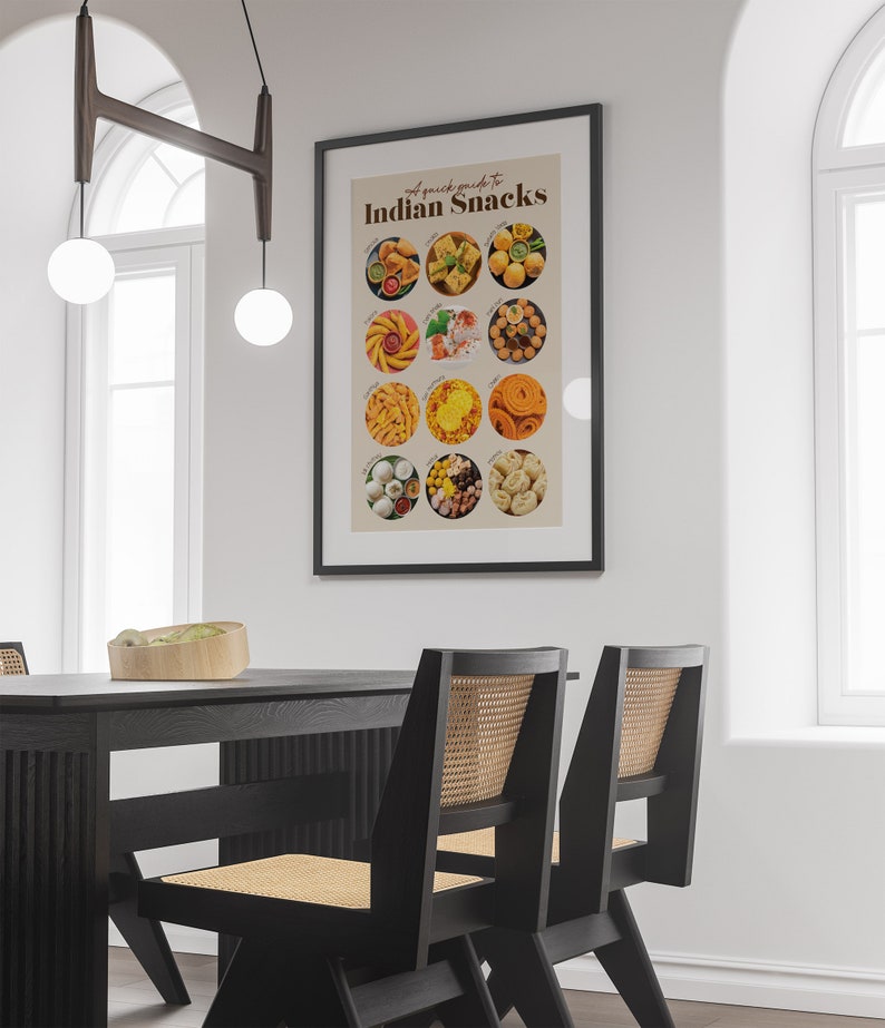 Indian Snacks Food Poster Collage, Gift for Indian Food Lover, Assorted ...