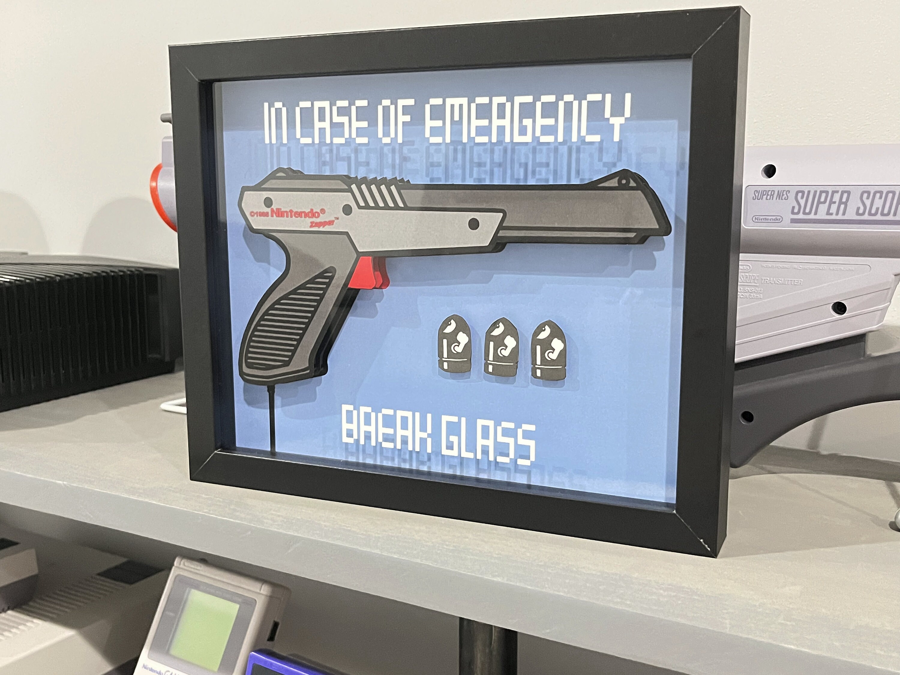 Nintendo Zapper Gun 8bit Emergency w/bullets 3D Shadow Box - Etsy