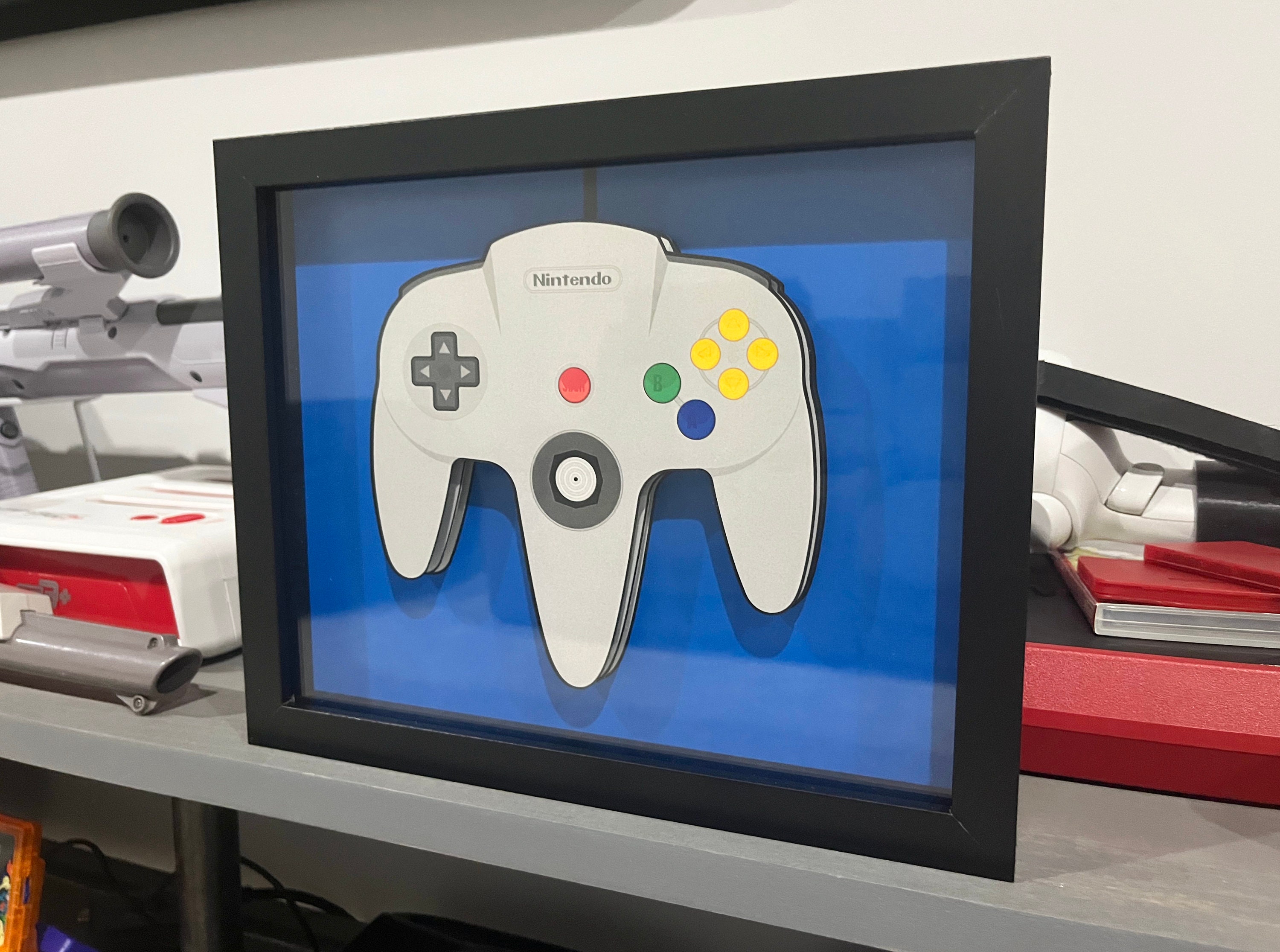 Nintendo 64 Controller 3D Shadow Box fast, Free Shipping - Etsy