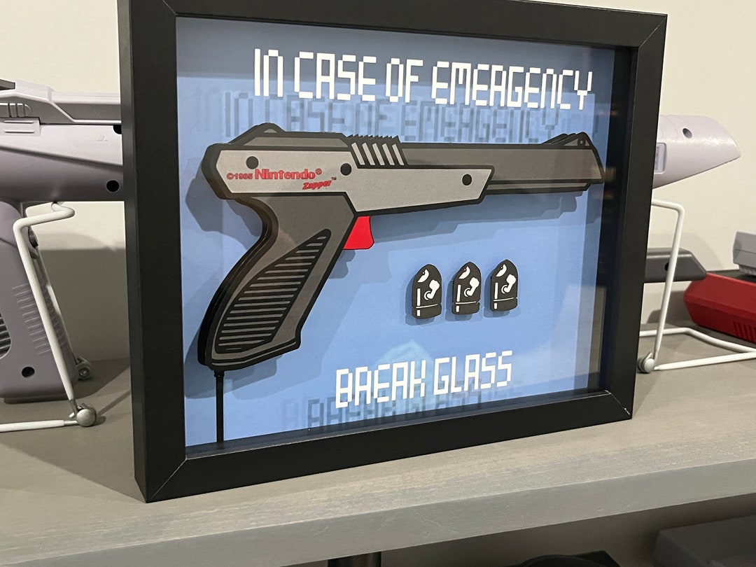 Nintendo Zapper Gun 8bit Emergency (w/bullets) 3D Shadow Box!!! - Etsy