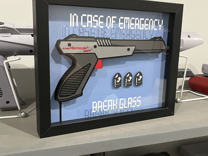 Nintendo Zapper Gun 8bit Emergency (w/bullets) 3D Shadow Box!!! - Etsy