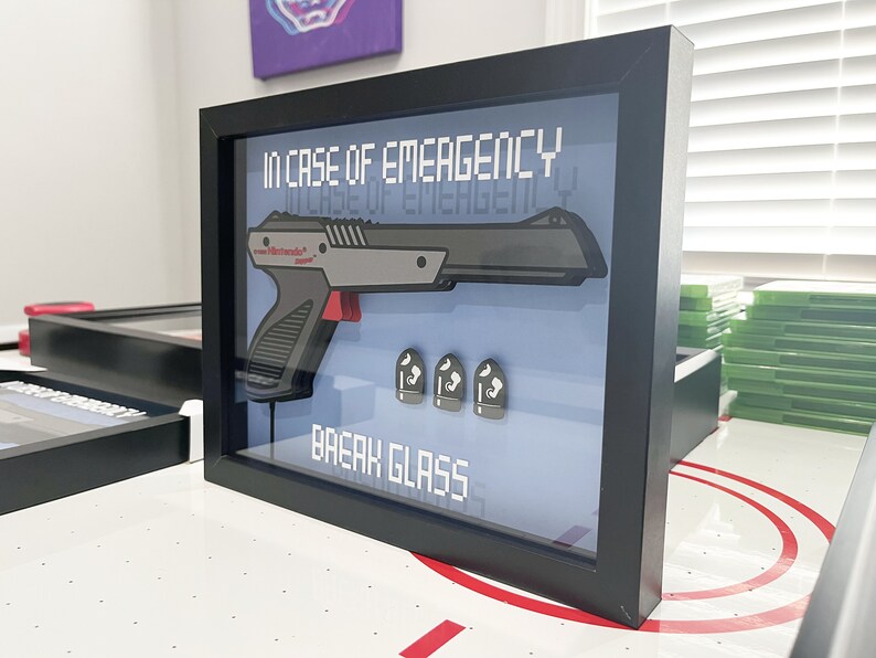 Nintendo Zapper Gun 8bit Emergency w/bullets 3D Shadow Box - Etsy