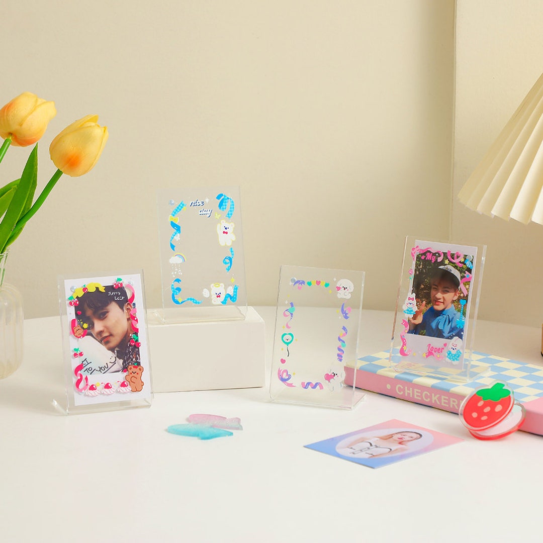 Kawaii Acrylic Photo Frame Korean KPOP Photocard Deco & Instax Picture ...