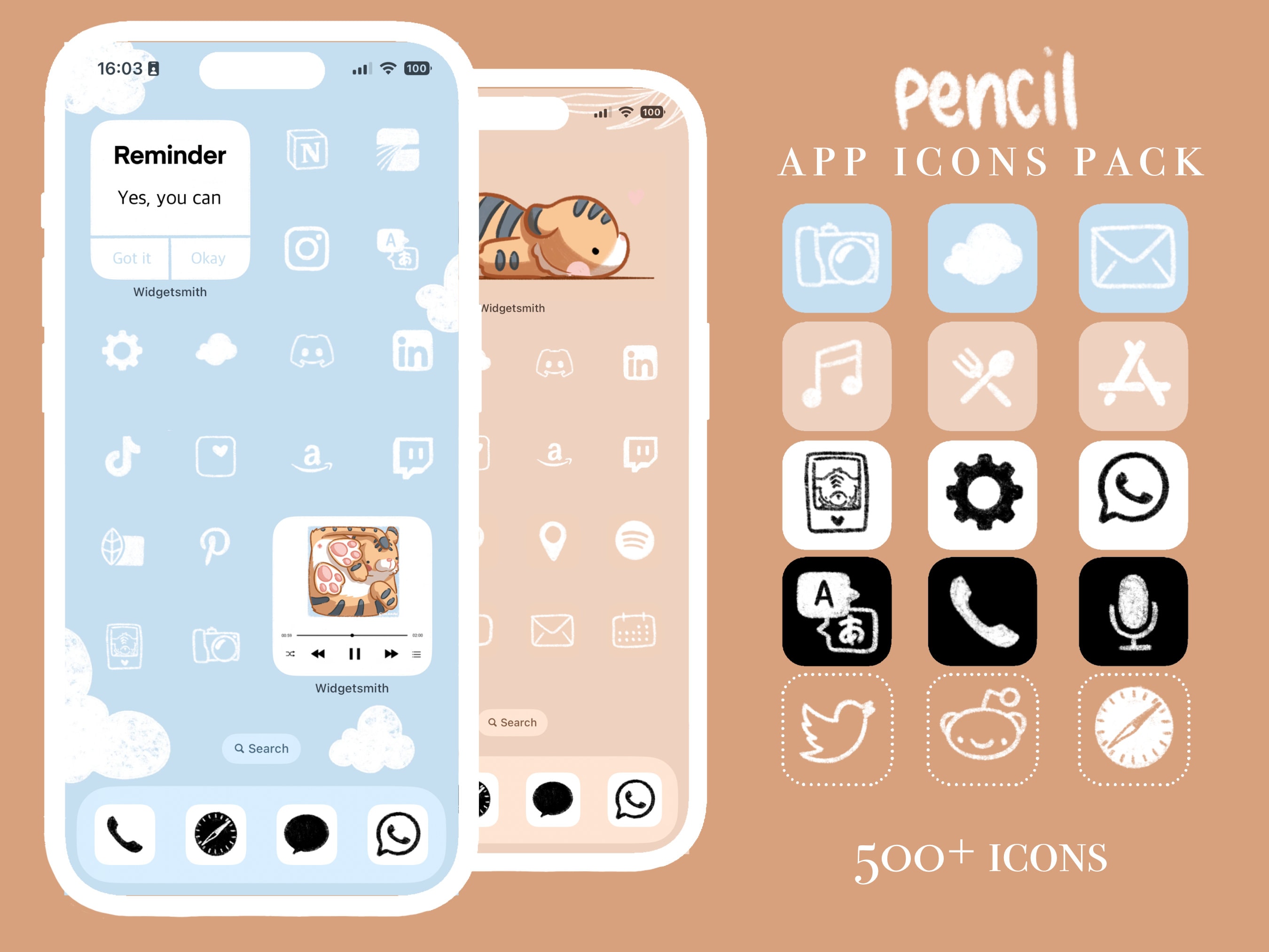 Pencil Drawn Ios Icons Set - 500+ Icons (102 Aesthetic and Cute Icons ...