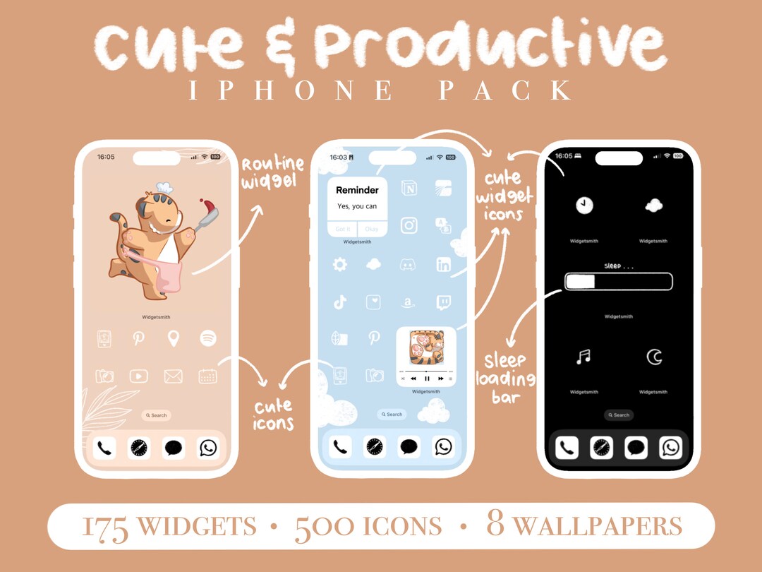 ULTIMATE Complete Cute Tiger iPhone Set up Pack - 175+ Widgets - 500 ...