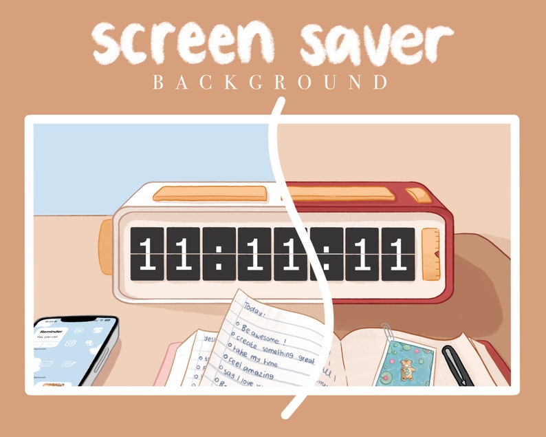 Set of 4 Flip Clock Screensavers BACKGROUND - Etsy