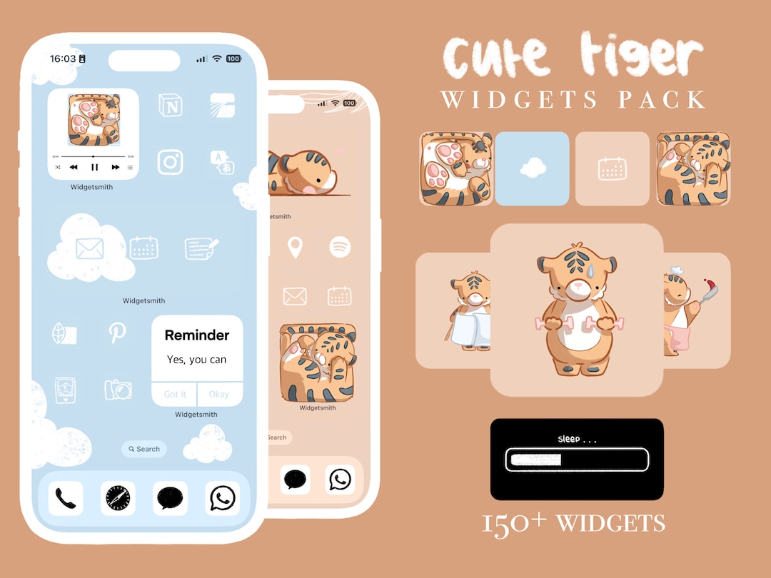 Cute Tiger Widget Pack - 150+ Widgets Images in Small Medium and Large ...
