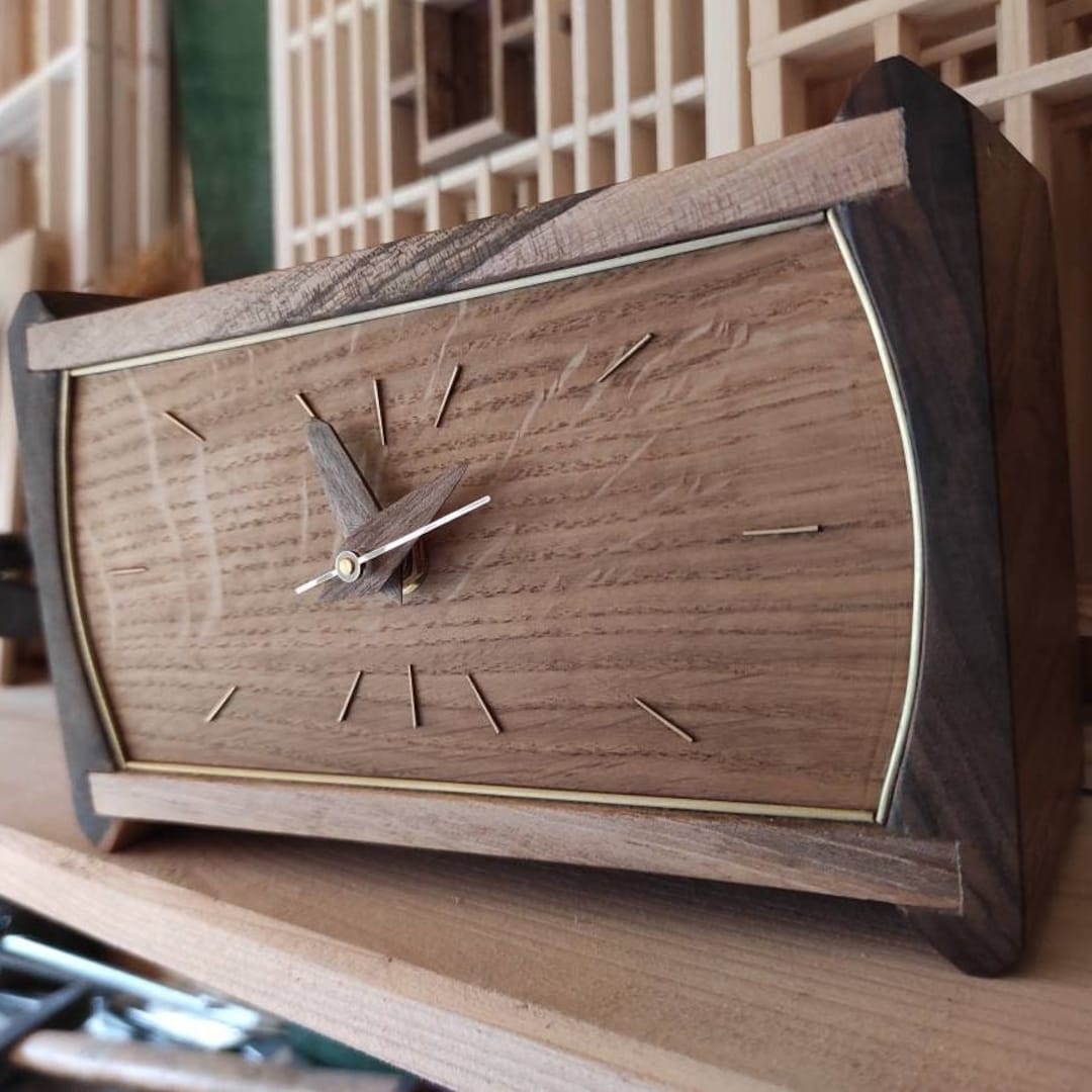 Desk Clock / Mid Century Modern Desk Clock / Handmade Desk Clock ...