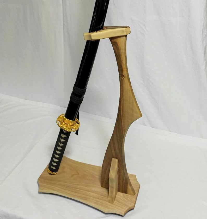 Handmade Walnut Vertical Katana Stand: Sword Display - Etsy