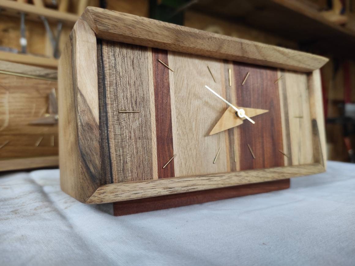 Desk Clock / Mid Century Modern Desk Clock / Handmade Desk Clock ...
