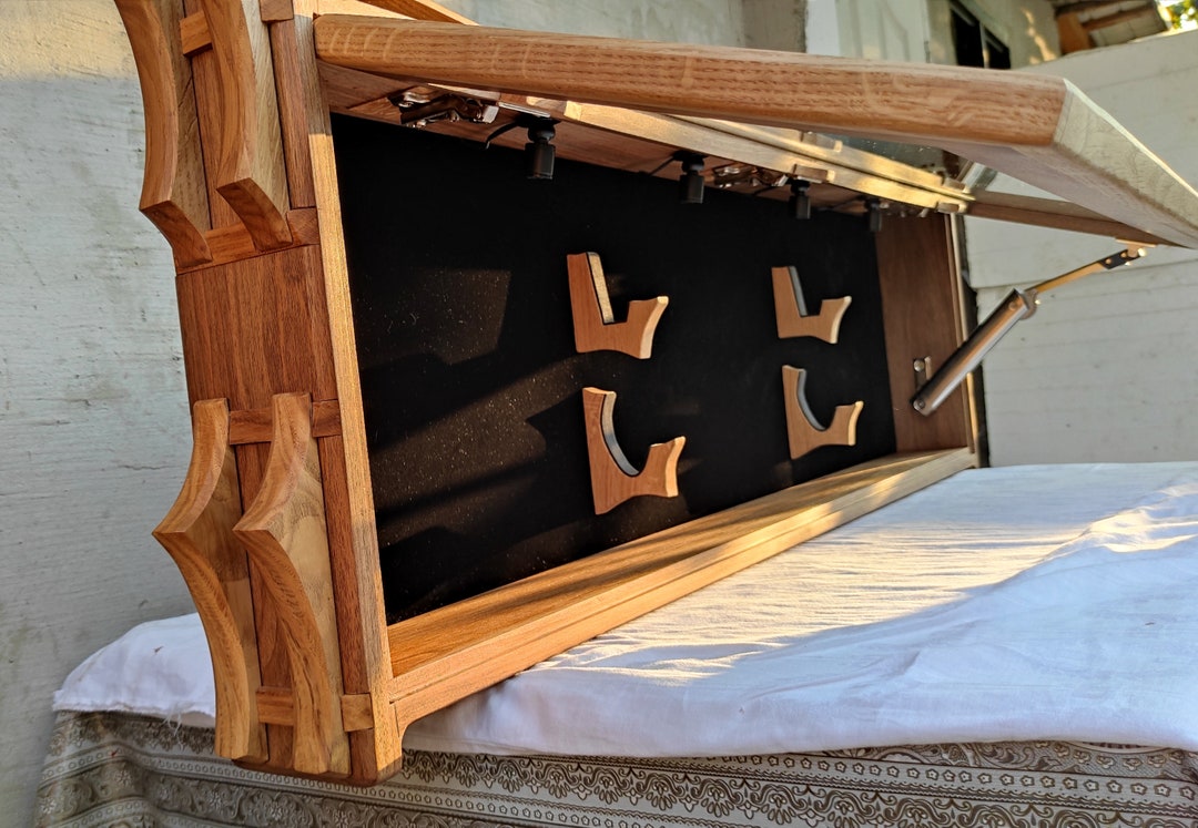 Katana Cabinet / Sword Cabinet / Katana Wall Display / Handmade Swords ...