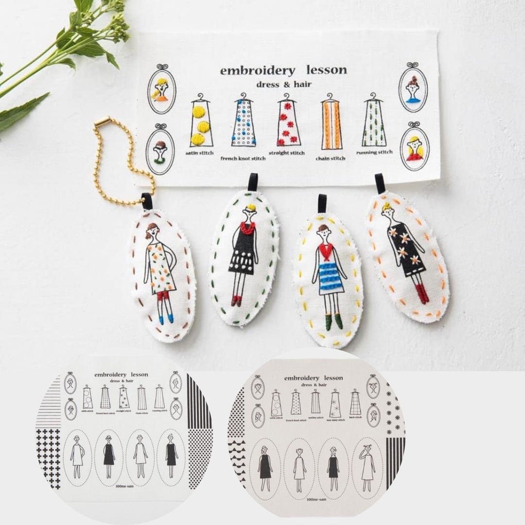 100 Ladies Nee-san Embroidery Kit by Cosmo Lecien (four Charms, Pre ...