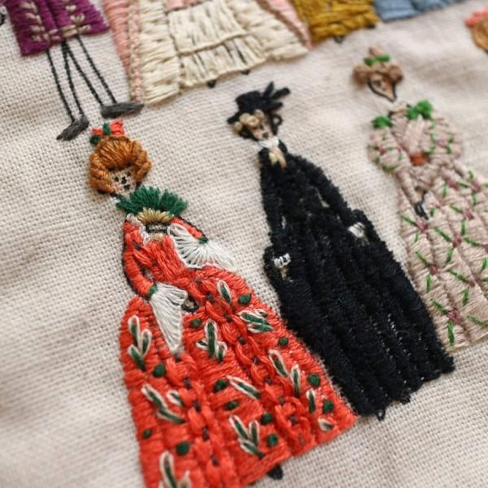 100 Ladies Nee-san Embroidery Kit by Cosmo Lecien: Kyoto Motifs Mini ...