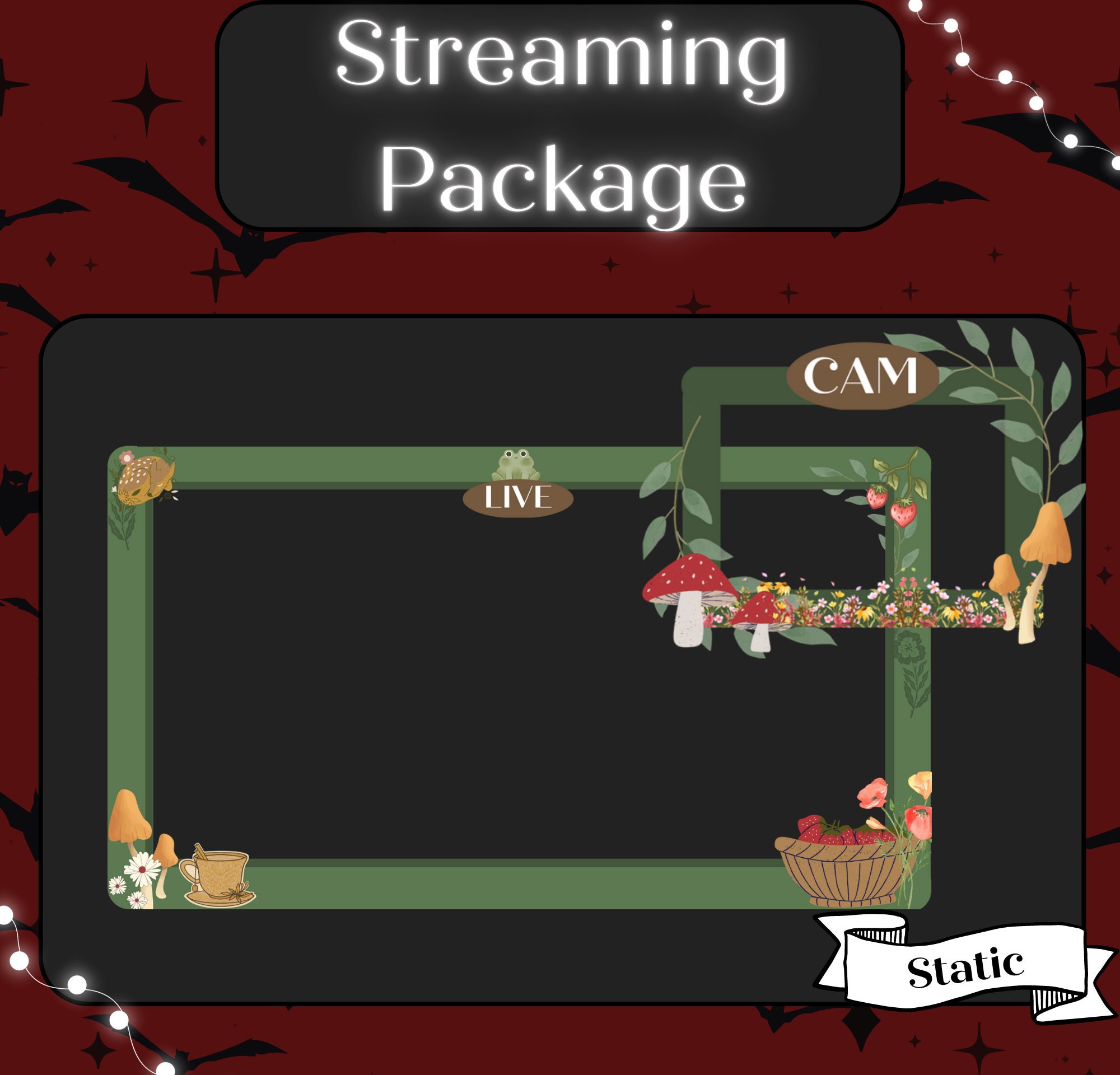 Cottagecore Streaming Package Includes 3 Animated Screens, 3 Overlays and 1 Offline Screen FOR ...