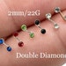 Tiny 1mm 1.5mm 2mm Nose Studs Diamond Nose Rings 14K Gold Plated Nose Bone Thin 22 Gauge Nose ...