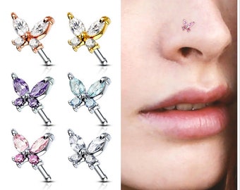 Butterfly Nose Ring - Etsy