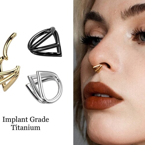 16G Implant Titanium Spike Septum Ring/nose Ring/daith - Etsy
