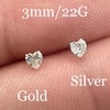 Tiny 1mm 1.5mm 2mm Nose Studs Diamond Nose Rings 14K Gold Plated Nose Bone Thin 22 Gauge Nose ...