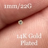 Tiny 1mm 1.5mm 2mm Nose Studs Diamond Nose Rings 14K Gold Plated Nose Bone Thin 22 Gauge Nose ...