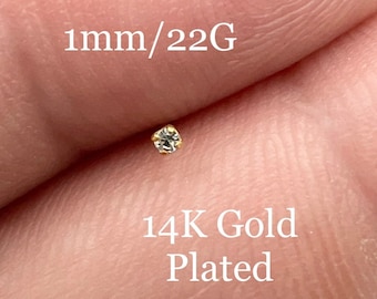 24K TINY Nose Stud Gold Nose Stud Nose Piercing Gold Nose Bone Diamond Nose Ring Gold Nose Ring ...