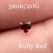 Ruby Red Diamond Heart Nose Stud Nose Ring Sterling Silver Pin - Etsy