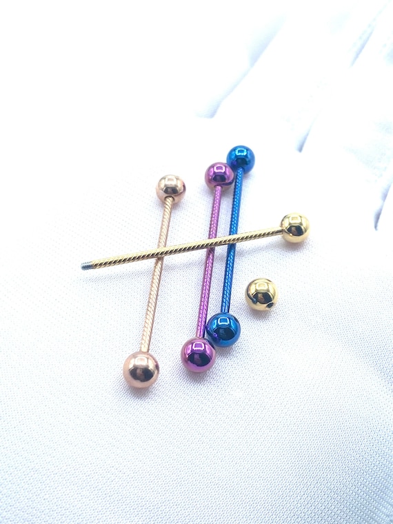 14G Industrial Barbell Industrial Piercing 35mm 316L Surgical Steel Scaffold Earring Ear Cartilage Tongue Rings Piercing Etsy