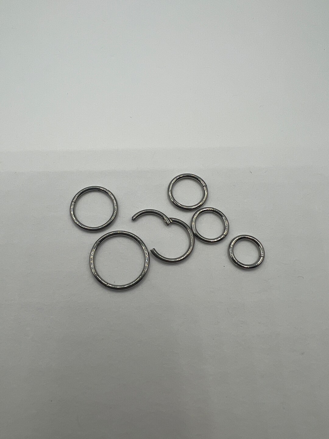 10G 12G 14G 16G 18G 20G Silver Clicker Hoop Earring Septum Ring Nose ...