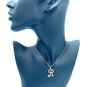 Initial Necklace 24 KT Gold Filled and Silver CZ Diamonds Regina George ...