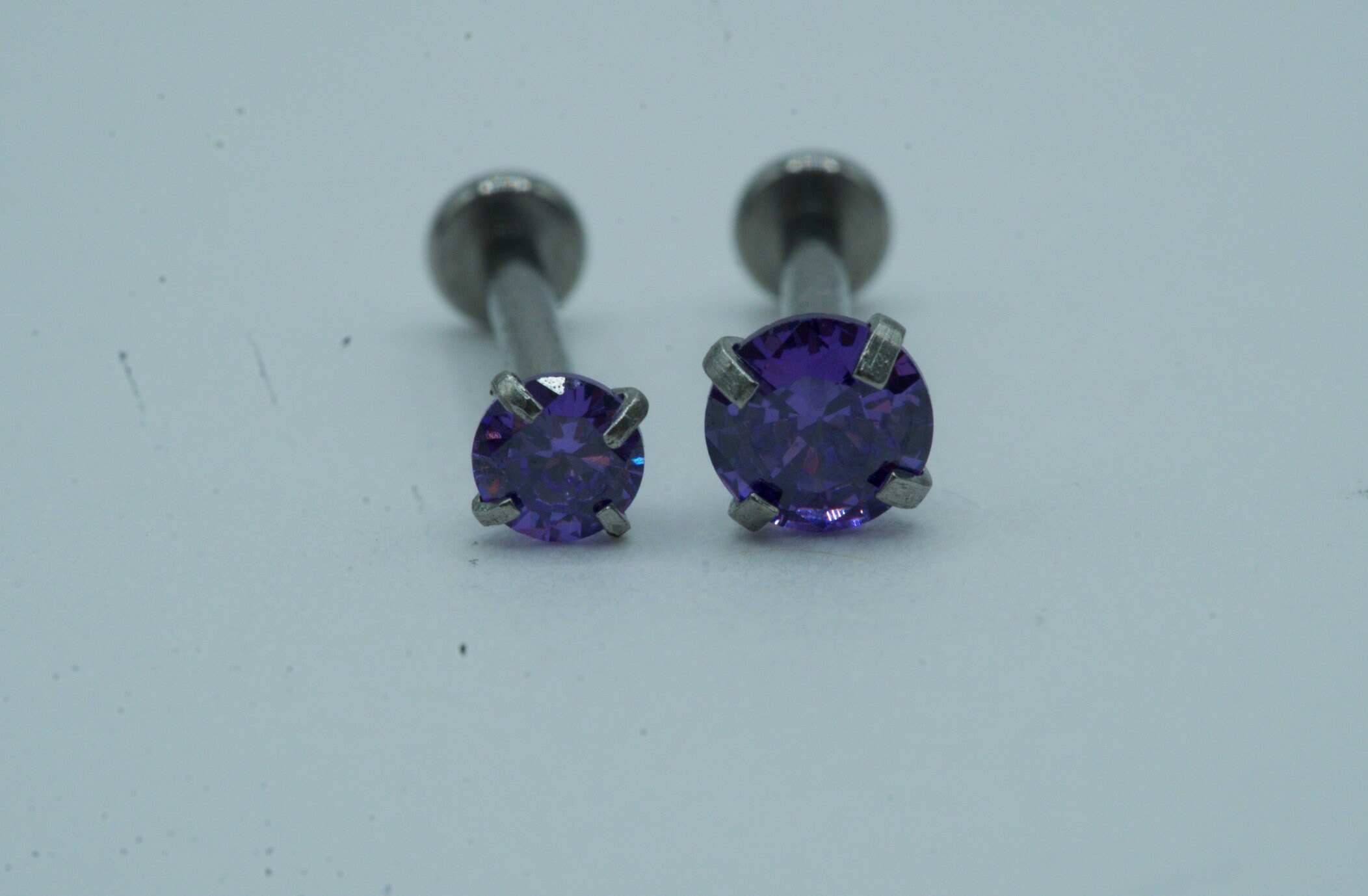 Diamond Flat Back Labret Stud Earrings Nose Ring Ear Cartilage Piercing ...