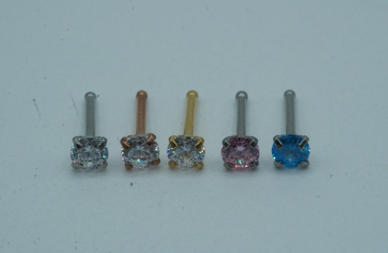 Tiny Diamond Nose Stud Nose Ring Piercing Nose Pin Nose Bone Silver ...