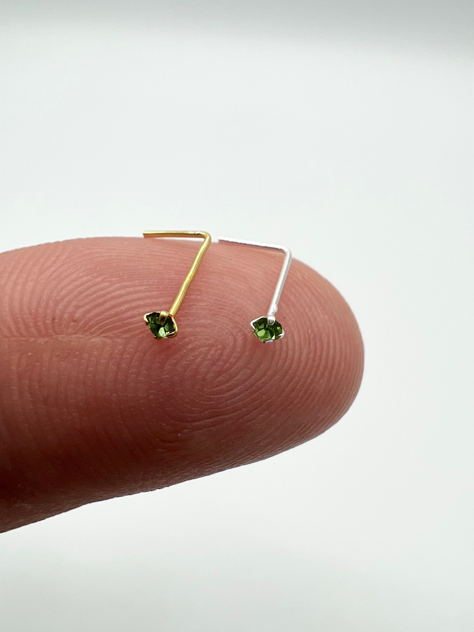 Tiny Diamond Nose Stud Nose Ring L Bend Nose Piercing Colored - Etsy