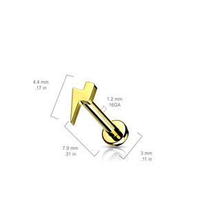 Lightening Bolt Screw Back Piercing Implant Grade Titanium - Etsy