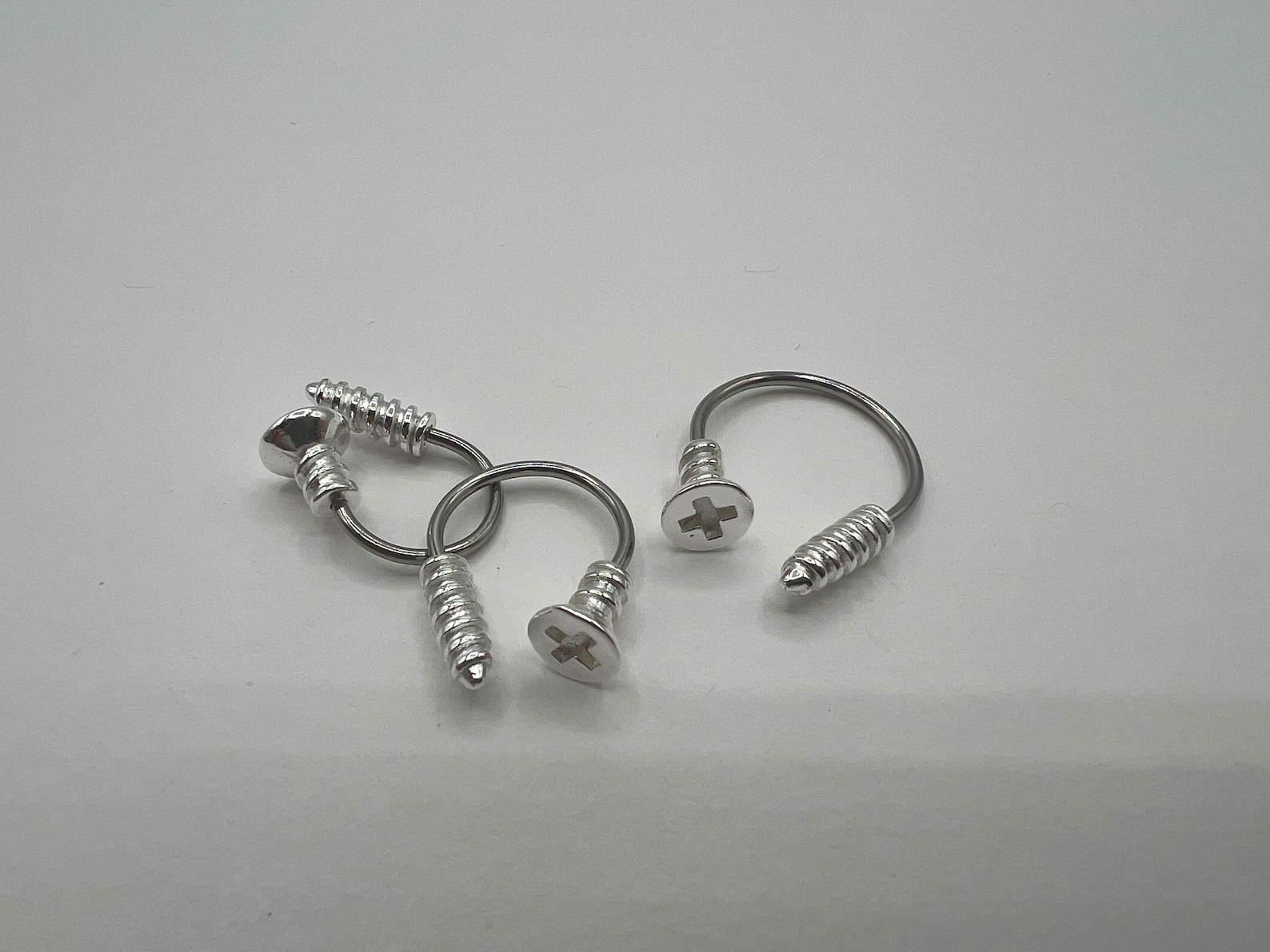 16G Phillips Screw Nail Horseshoe Septum Ring Silver Screw Ends Nose ...