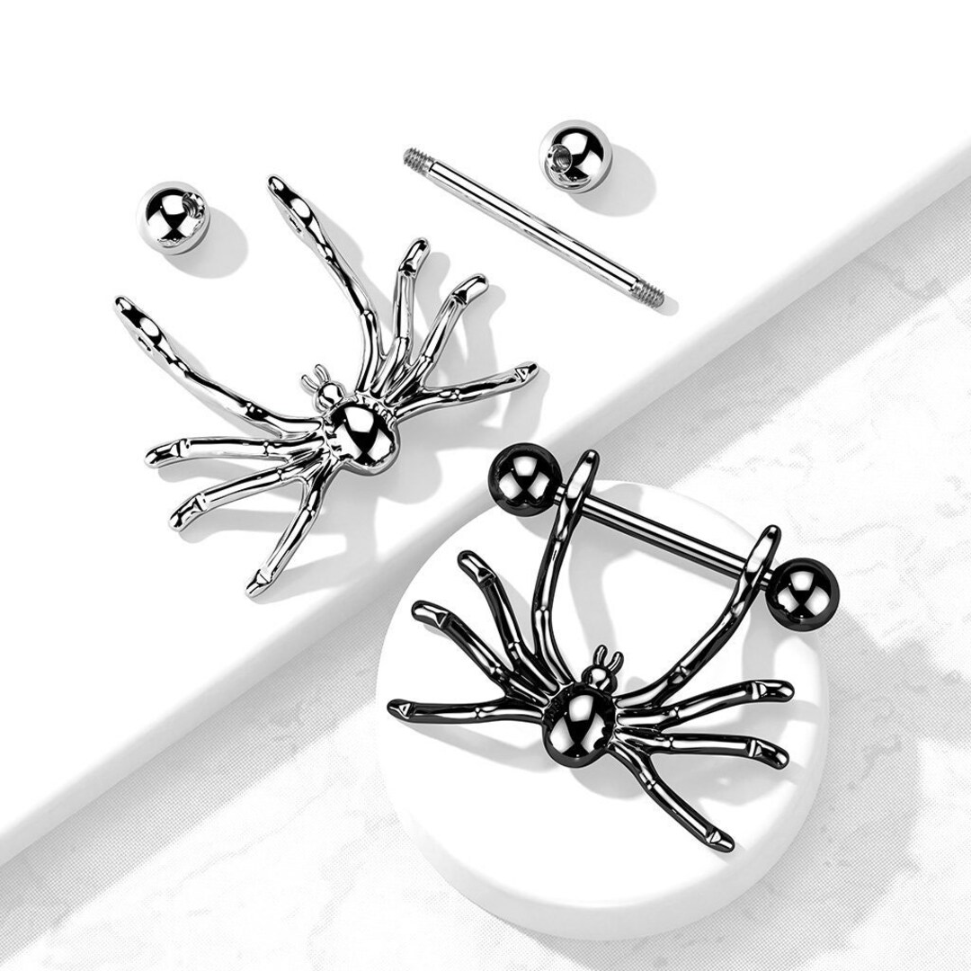 Hanging Spider Straight Barbell Cartilage Piercing 316L - Etsy
