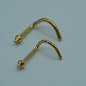 Spike Nose Stud Nose Ring Nose Piercing Corkscrew Twist Implant Grade ...