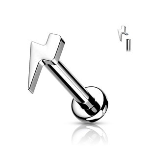 Lightening Bolt Screw Back Piercing Implant Grade Titanium - Etsy
