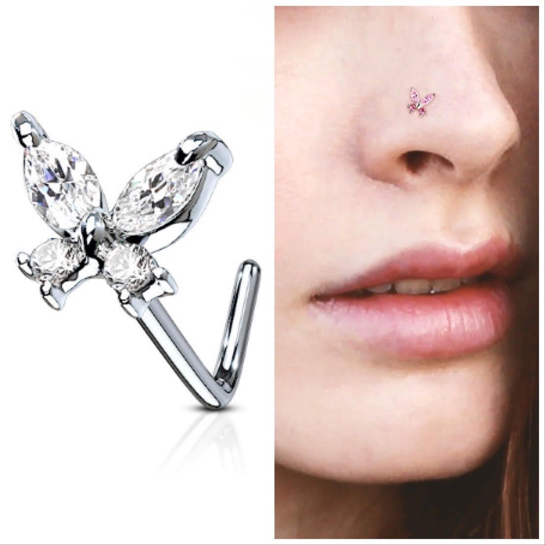 Large Butterfly Nose Ring