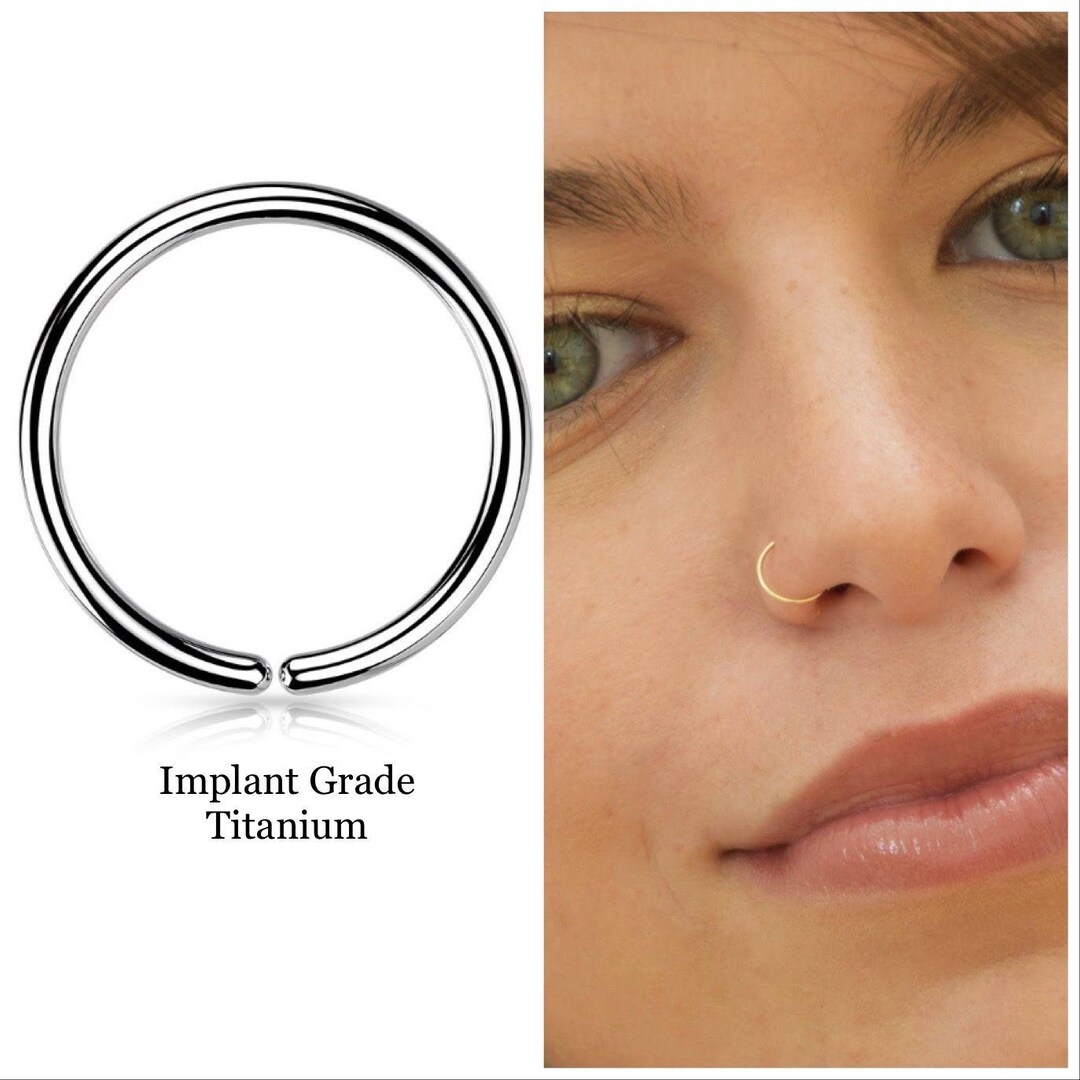 Nose Ring Hoop Bendable Adjustable Implant Grade Titanium Seamless Open ...