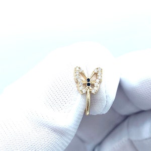 Butterfly Nose Cuff Diamond Fake Nose Ring No Piercing 24 KT Gold ...