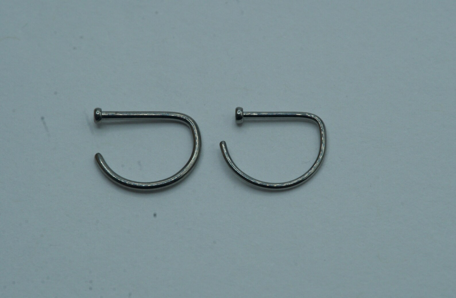 D Shape Septum Flat End Nose Ring Open Hoop Nose Piercing Daith Rook ...